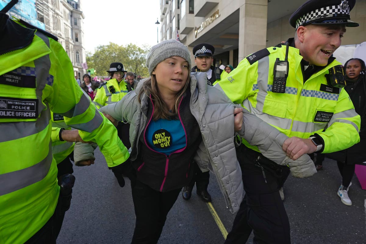 Arrestan a Greta Thunberg en Londres durante una protesta contra un ...