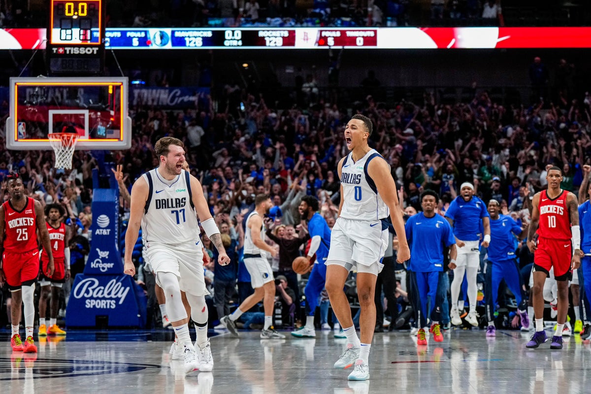 Mavericks remontan para derrotar 147-136 a Rockets en tiempo extra, con ...